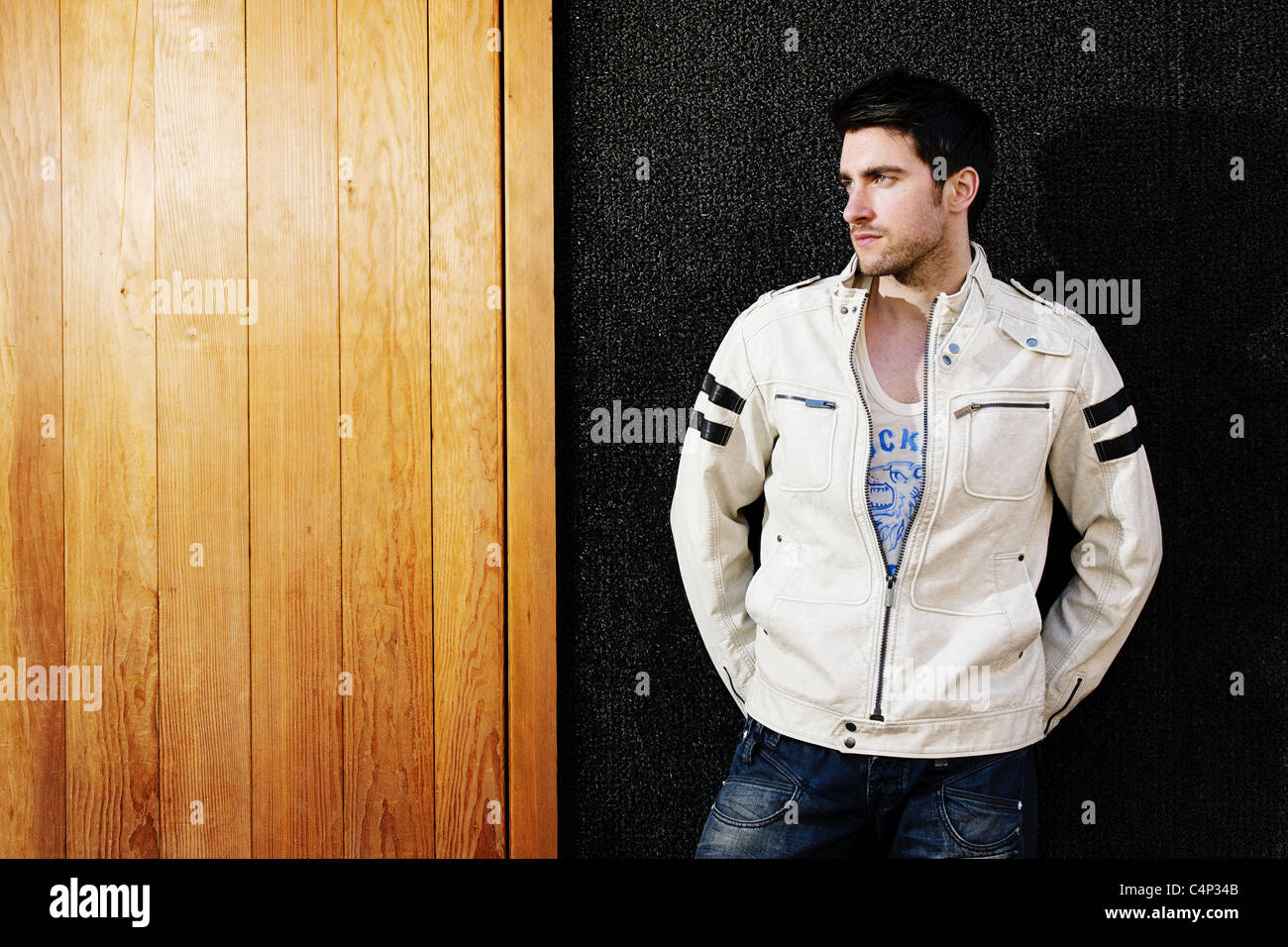Street fashion shoot with male model Stock Photo - Alamy