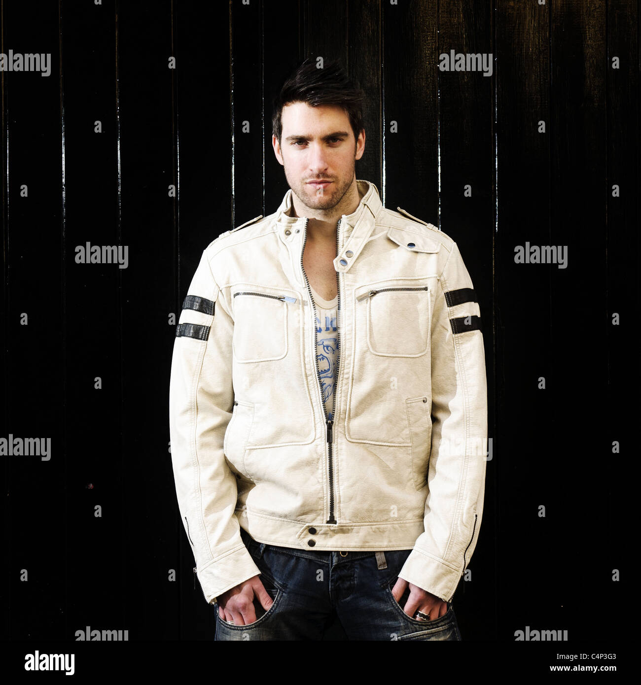 Street fashion shoot with male model Stock Photo - Alamy