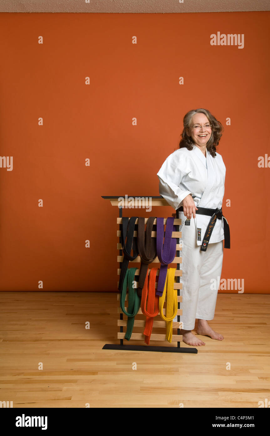 Middle aged woman in karate uniform hi-res stock photography and images ...