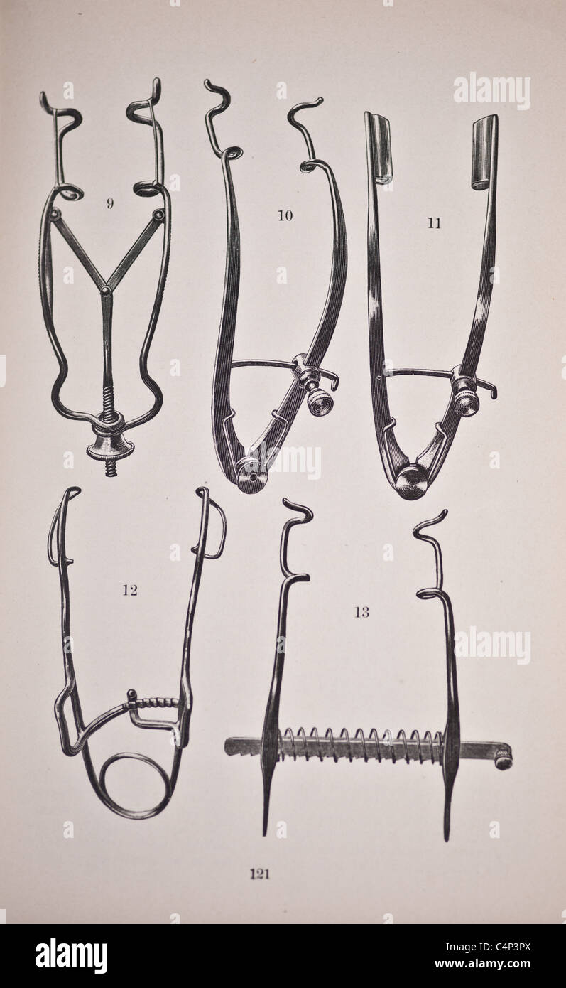 Antique Illustration of Surgical Tools and Medical Apparatus Stock ...