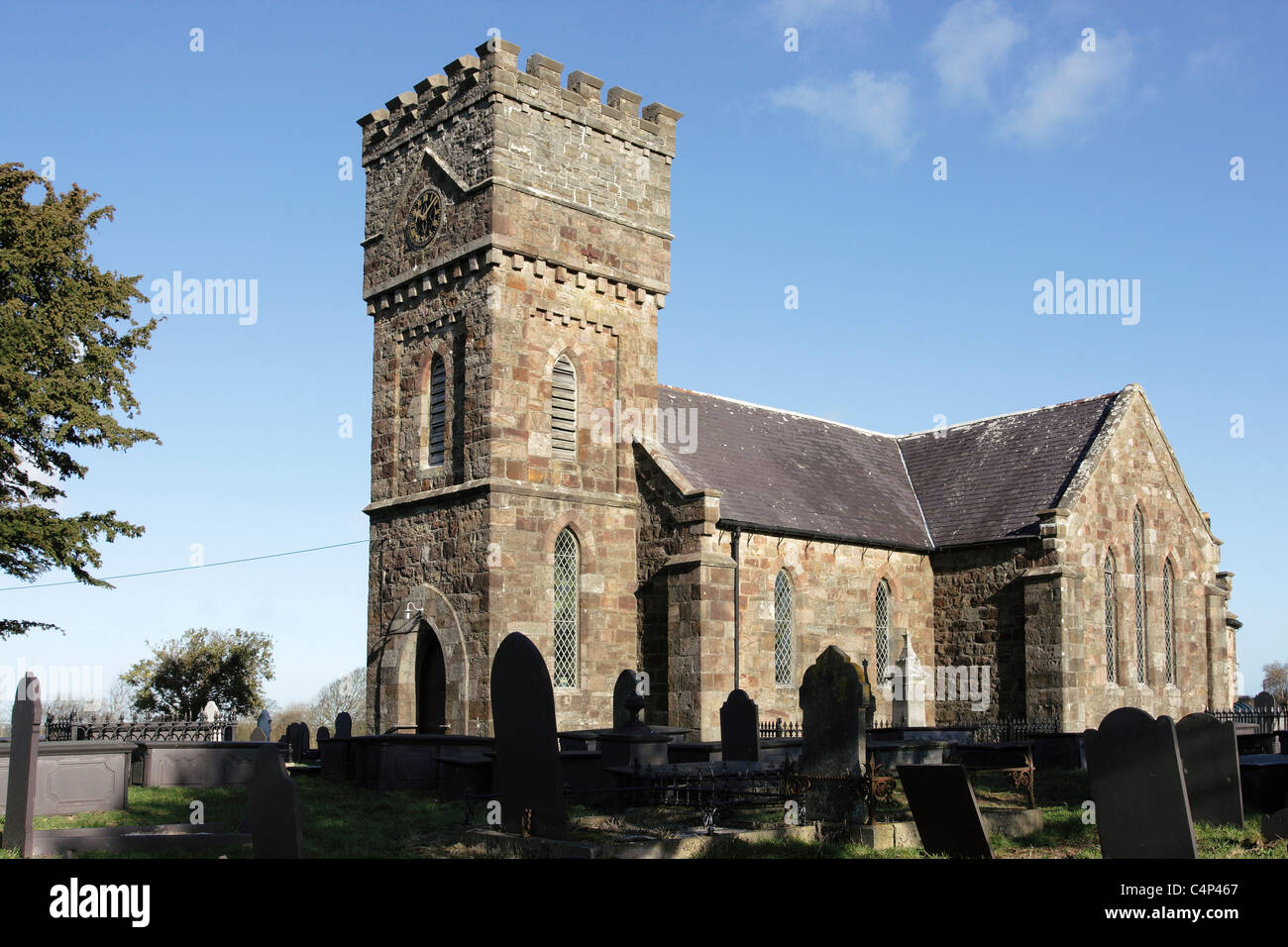 Brynsiencyn parish church on the island of Anglesey, North Wales Stock ...