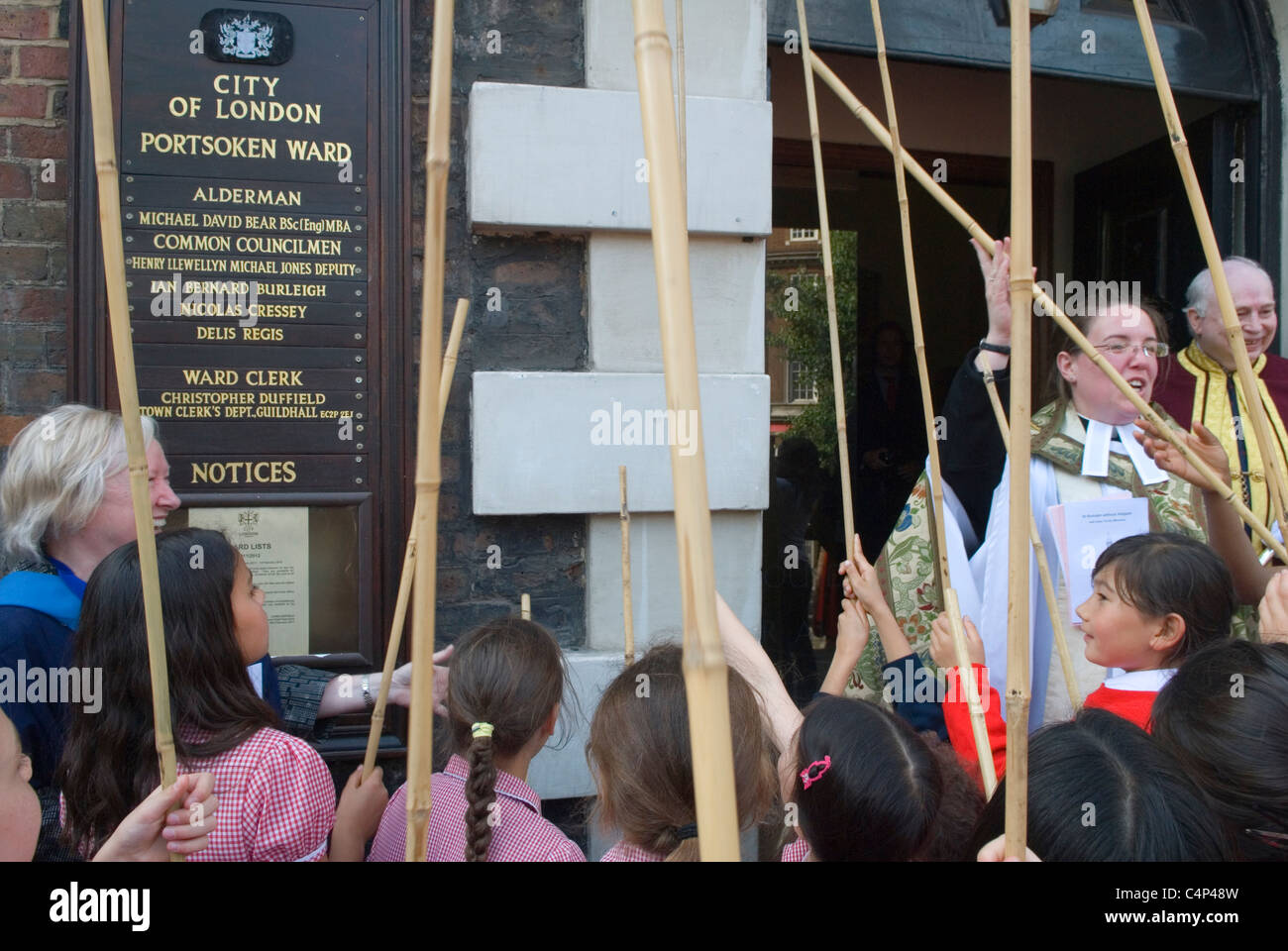 Beating the Bounds with Willow Wands - sticks - at St Botolph without ...