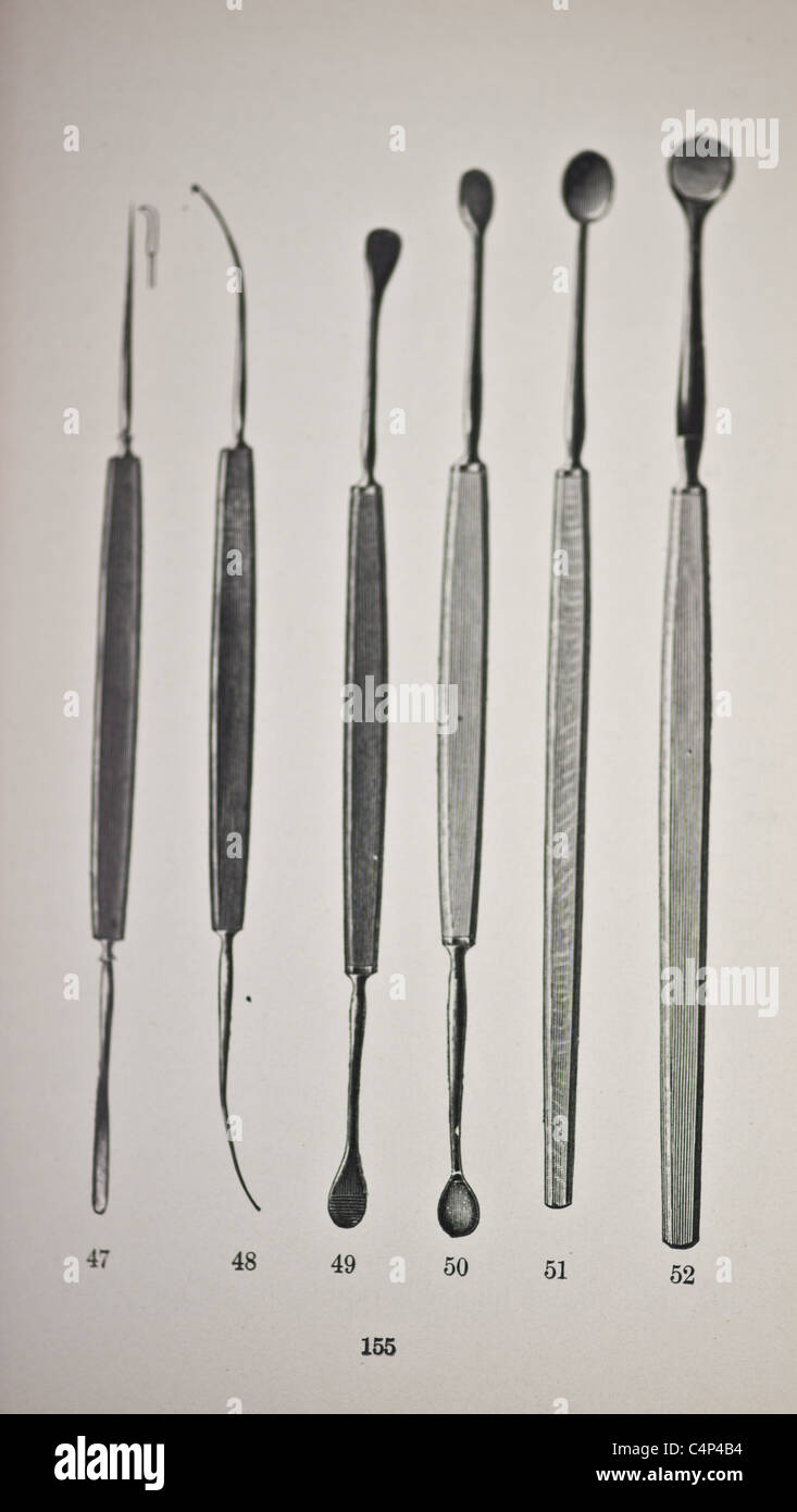 Antique Illustration of Surgical Tools and Medical Apparatus Stock ...