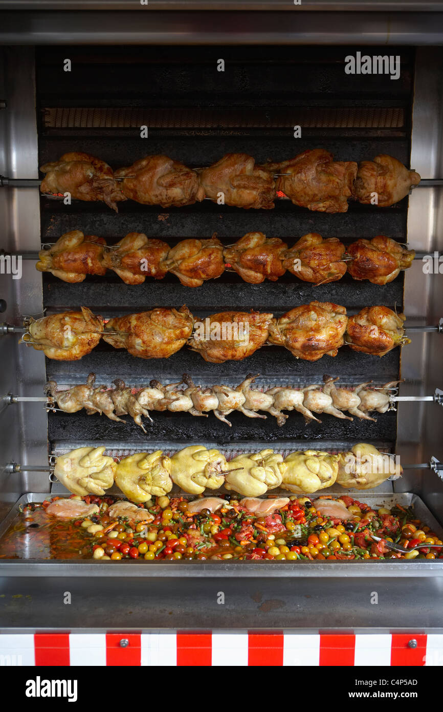 Rotisserie chickens france hi-res stock photography and images - Alamy