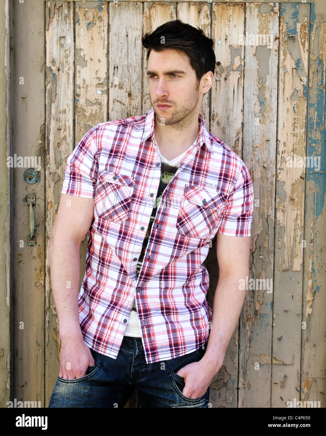 Street fashion shoot with male model Stock Photo - Alamy