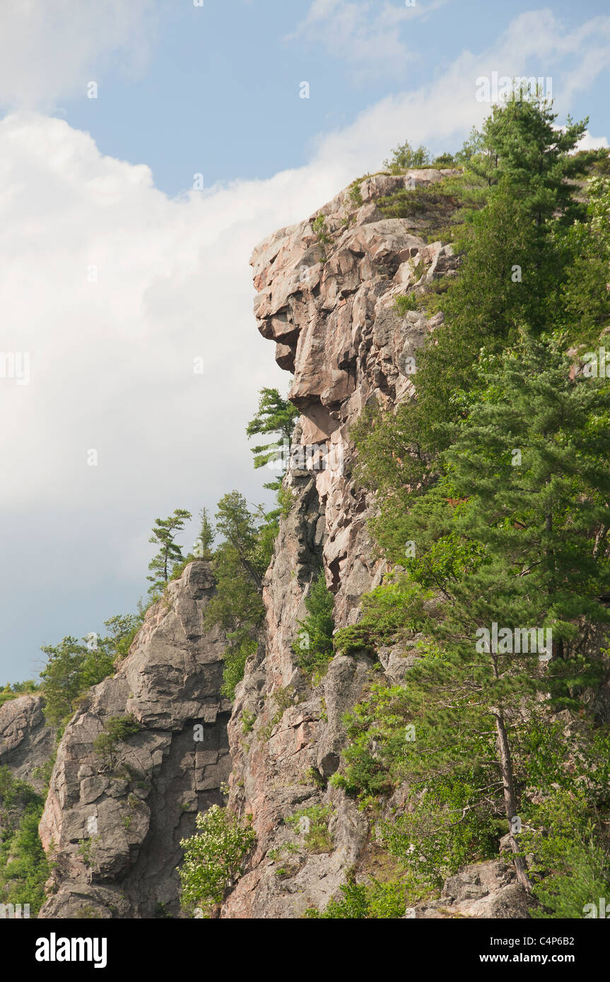 Indian faces on Bon Echo Rock, Bon Echo Provincial Park, Ontario ...