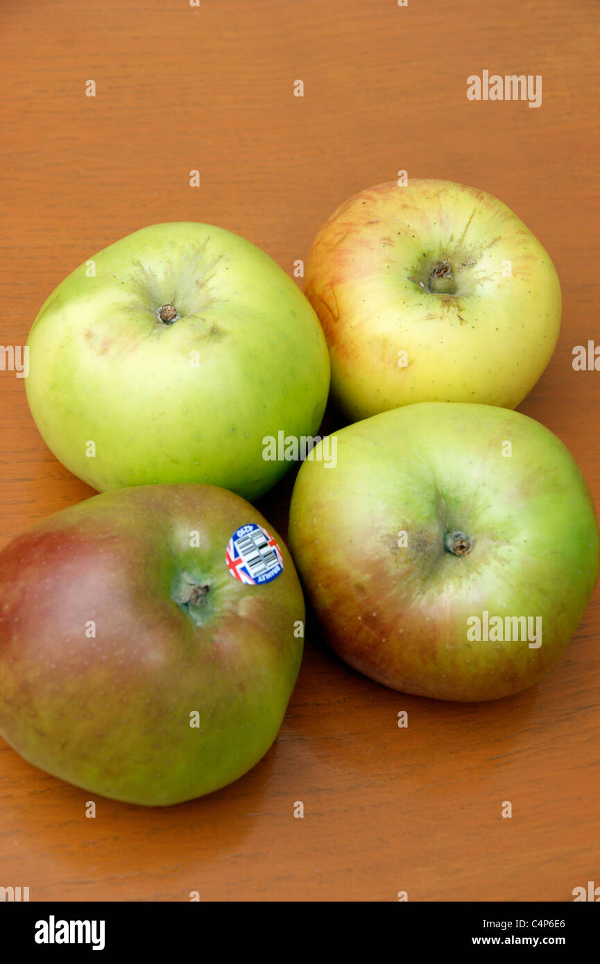 bramley apples for cooking with a British Union Jack logo sign Stock ...