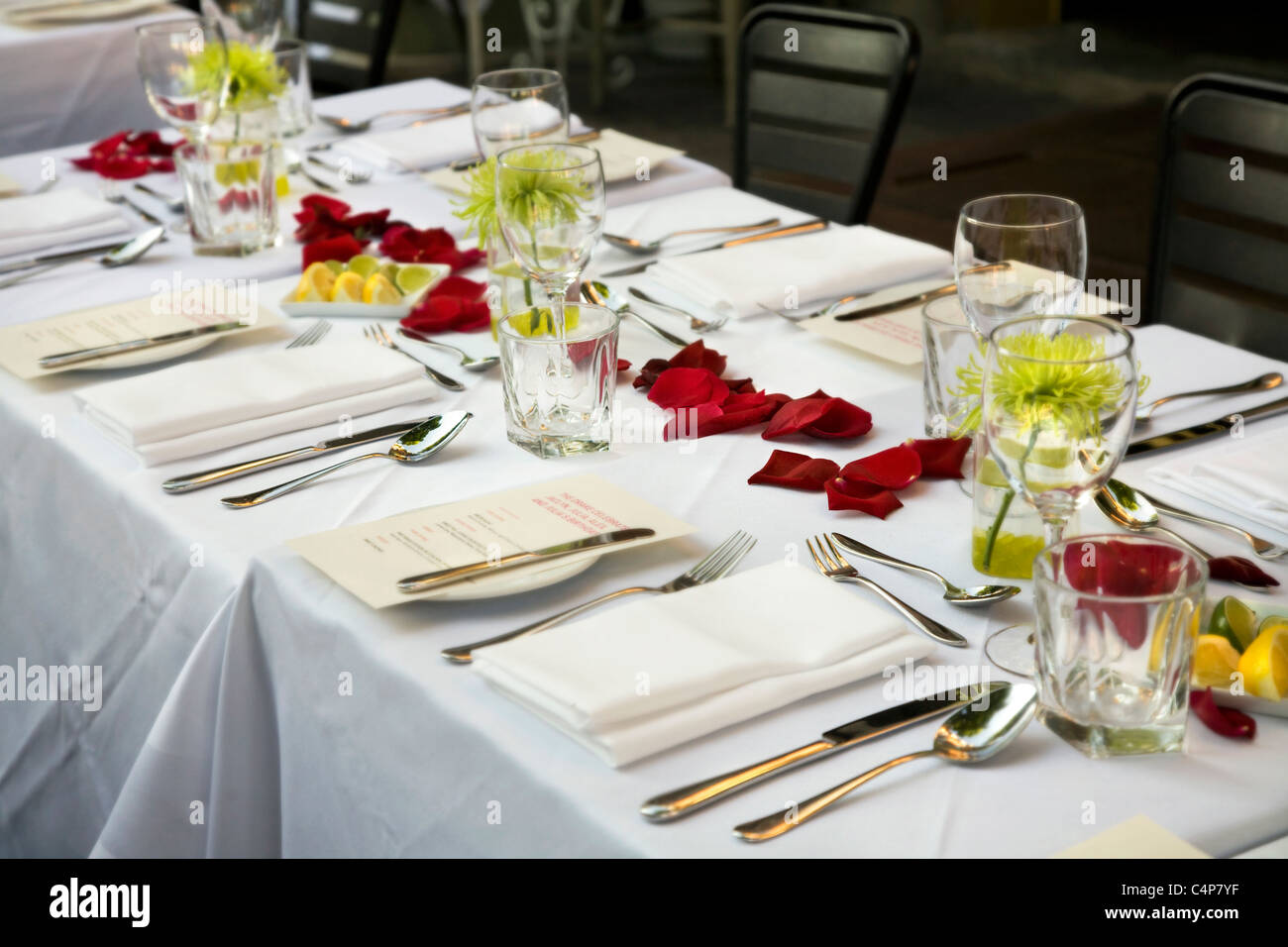 Beautifully set table Stock Photo - Alamy