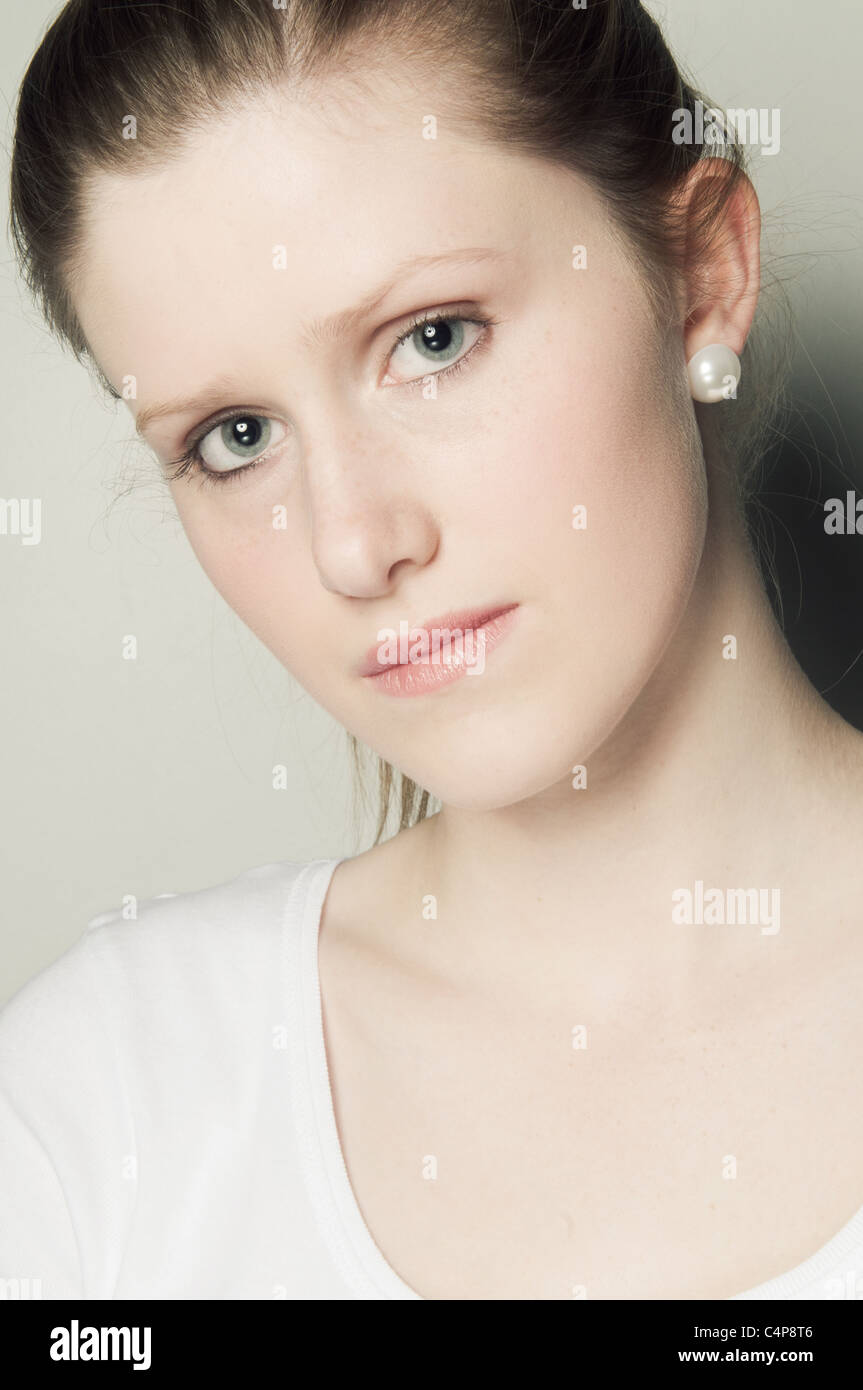 Female model studio shoot head shot Stock Photo - Alamy