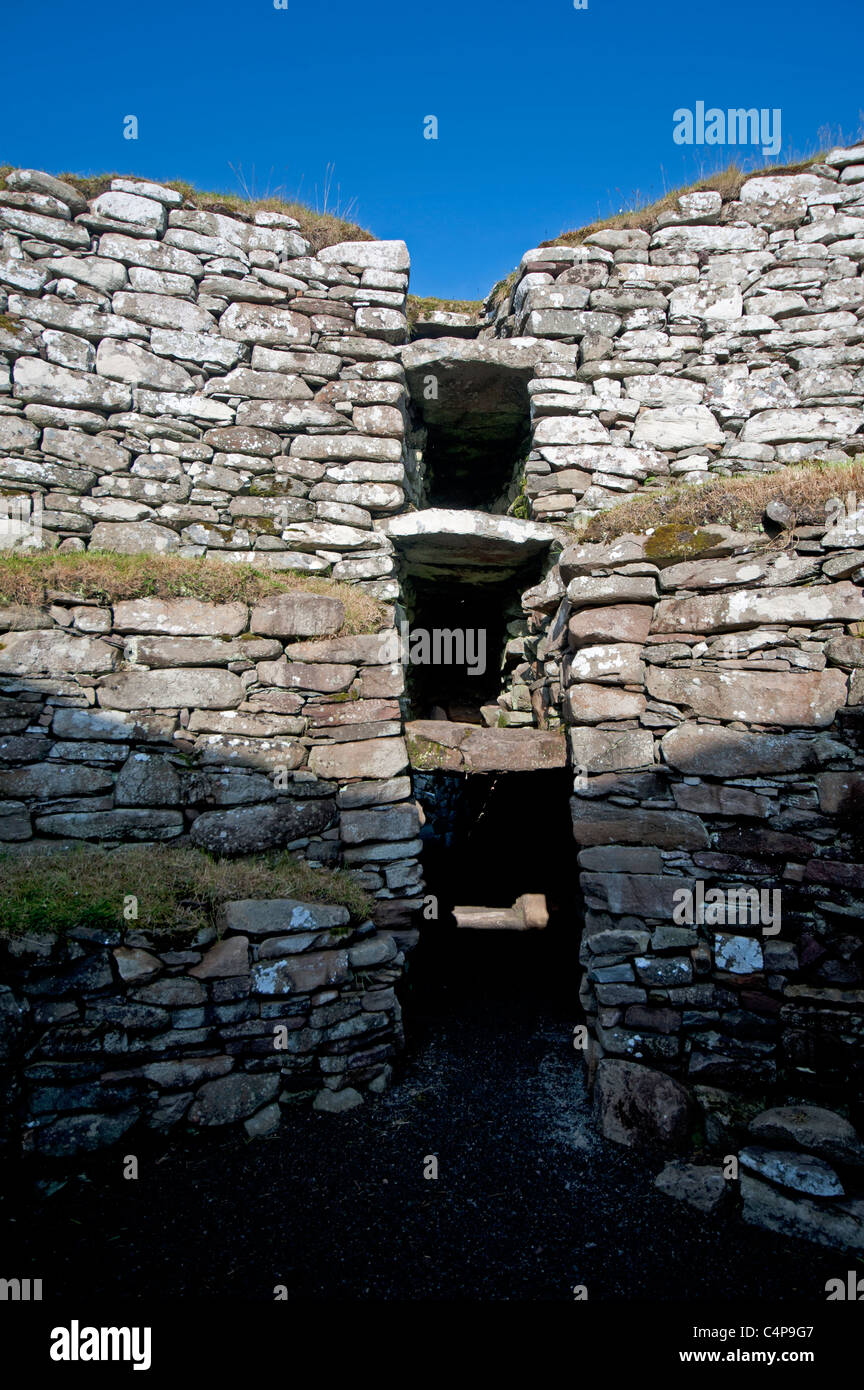 The interior wall and windows of the Clickimin Broch Lerwick, Shetland ...