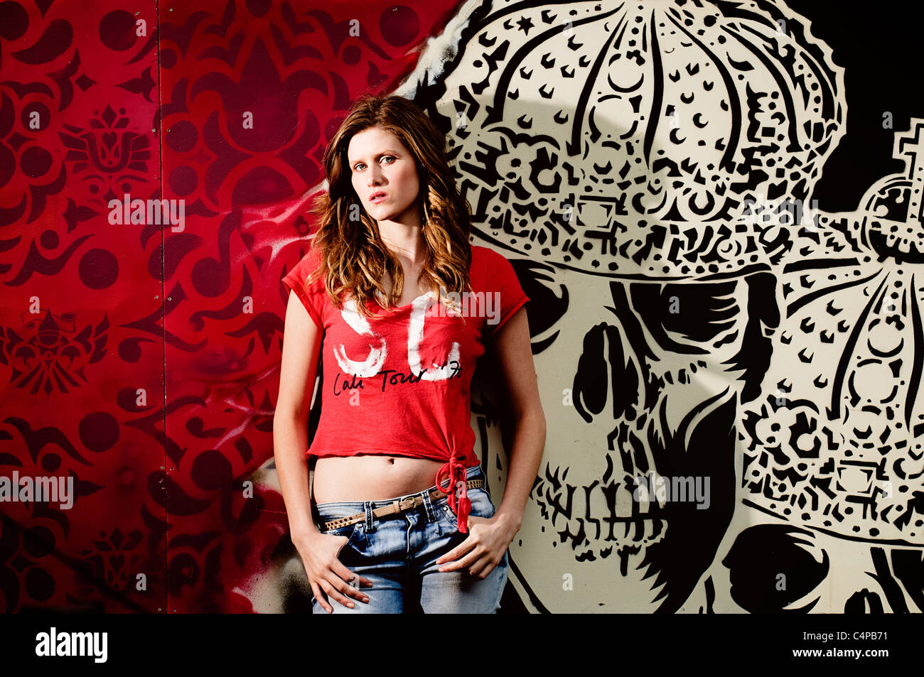 Fashion model street shoot Stock Photo - Alamy