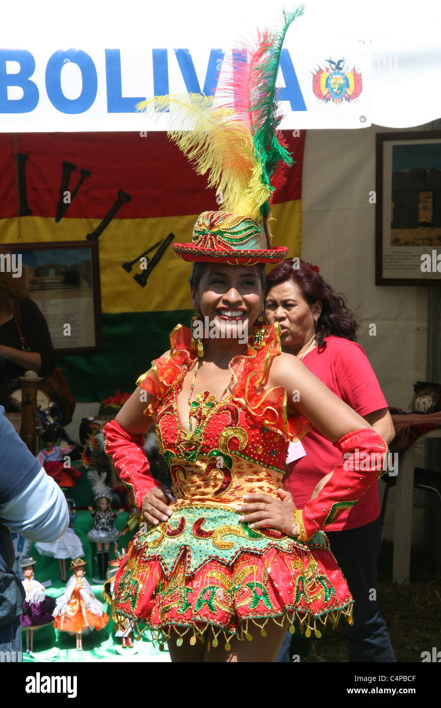 latin american people wearing traditional costumes at event in rome ...