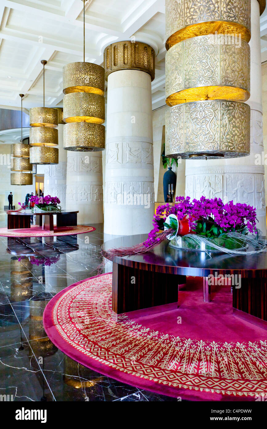 The interior of the Raffles Dubai Hotel in Dubai, UAE Stock Photo - Alamy