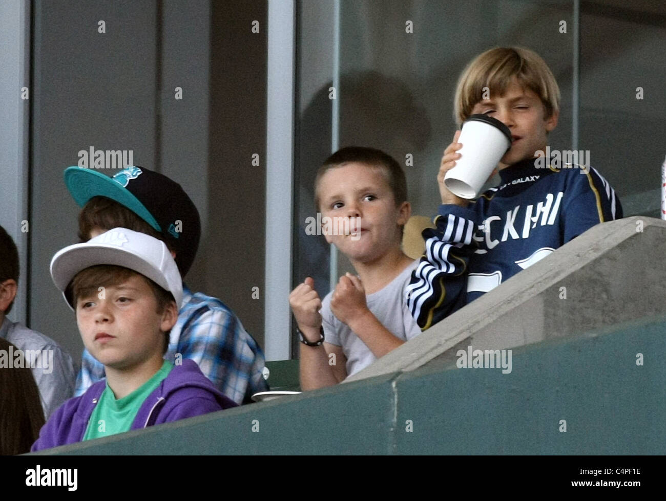 CRUZ BECKHAM ROMEO BECKHAM BROOKLYN BECKHAM BECKHAMS AT LA GALAXY GAME ...