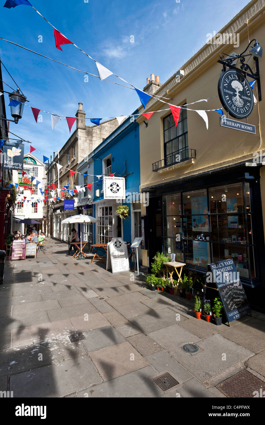 A typical summer street scene in the city of Bath, Somerset - England ...