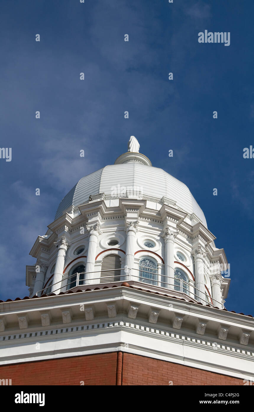 Romanesque style cathedral and white dome with columns and arches ...