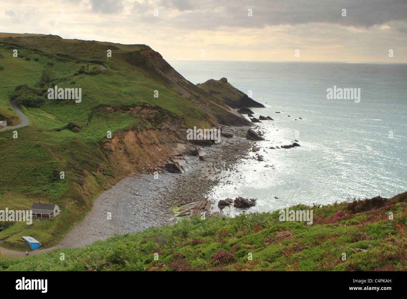 Millook Haven viewed from coastal path, North Cornwall, England, UK ...