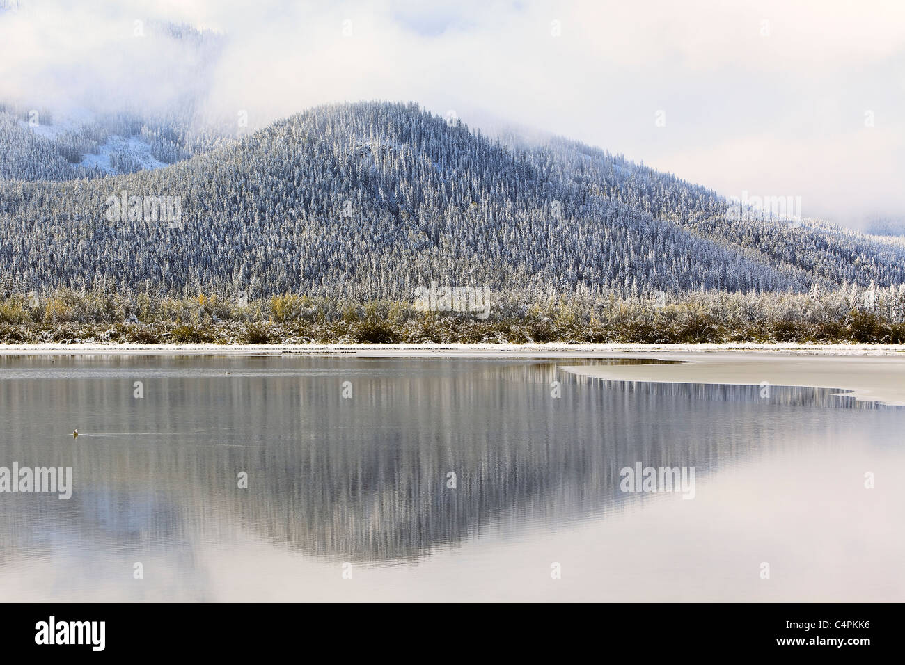 Vermillion Lakes and Sundance Range after a recent snowfall, Banff ...