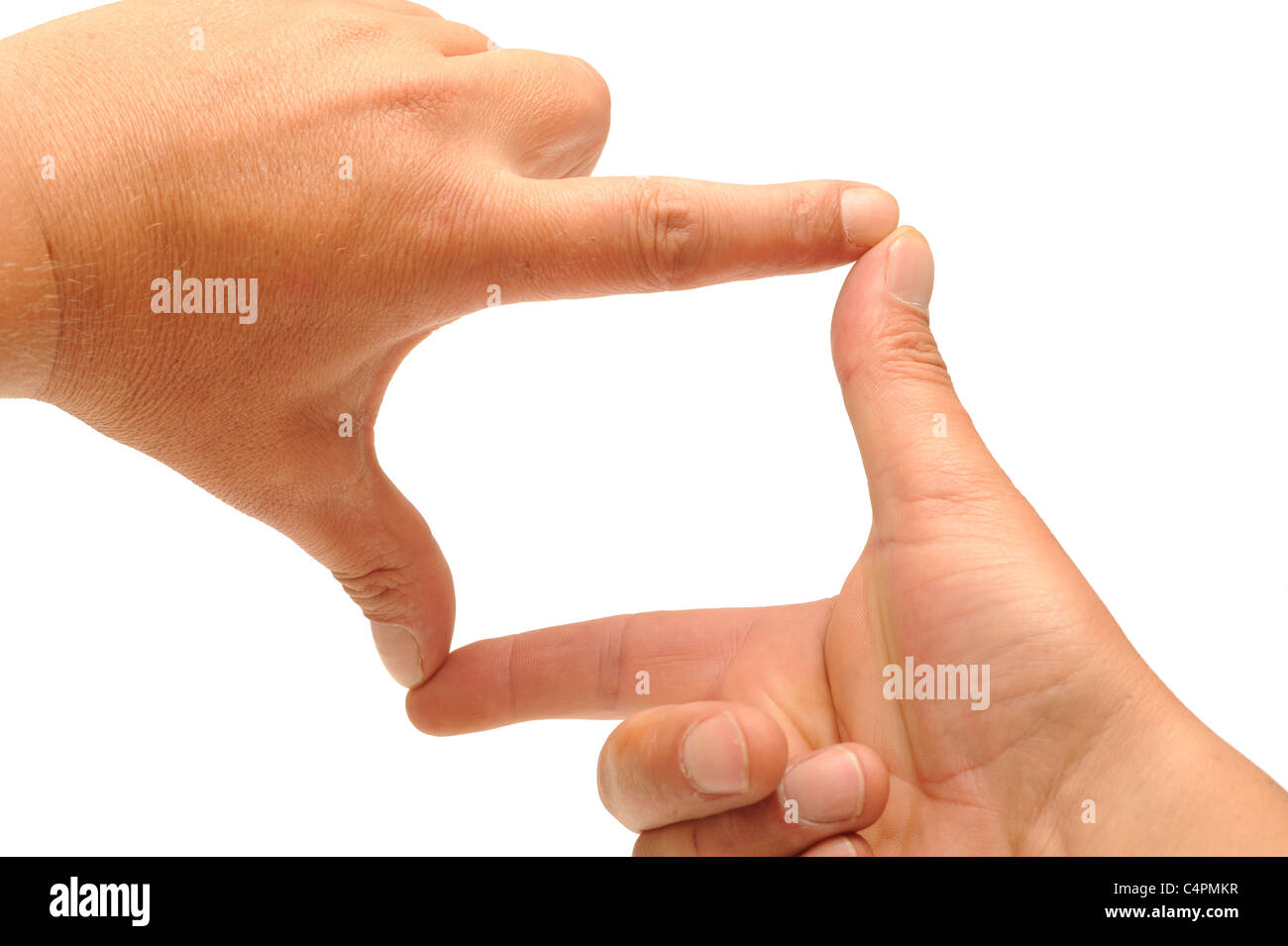 Hands Framing against white background Stock Photo - Alamy