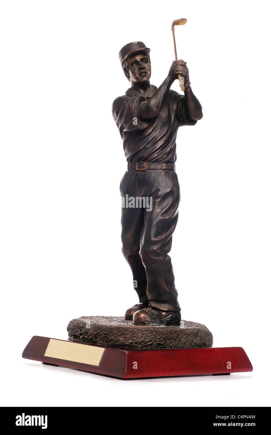 Golf trophy isolated on white background Stock Photo - Alamy