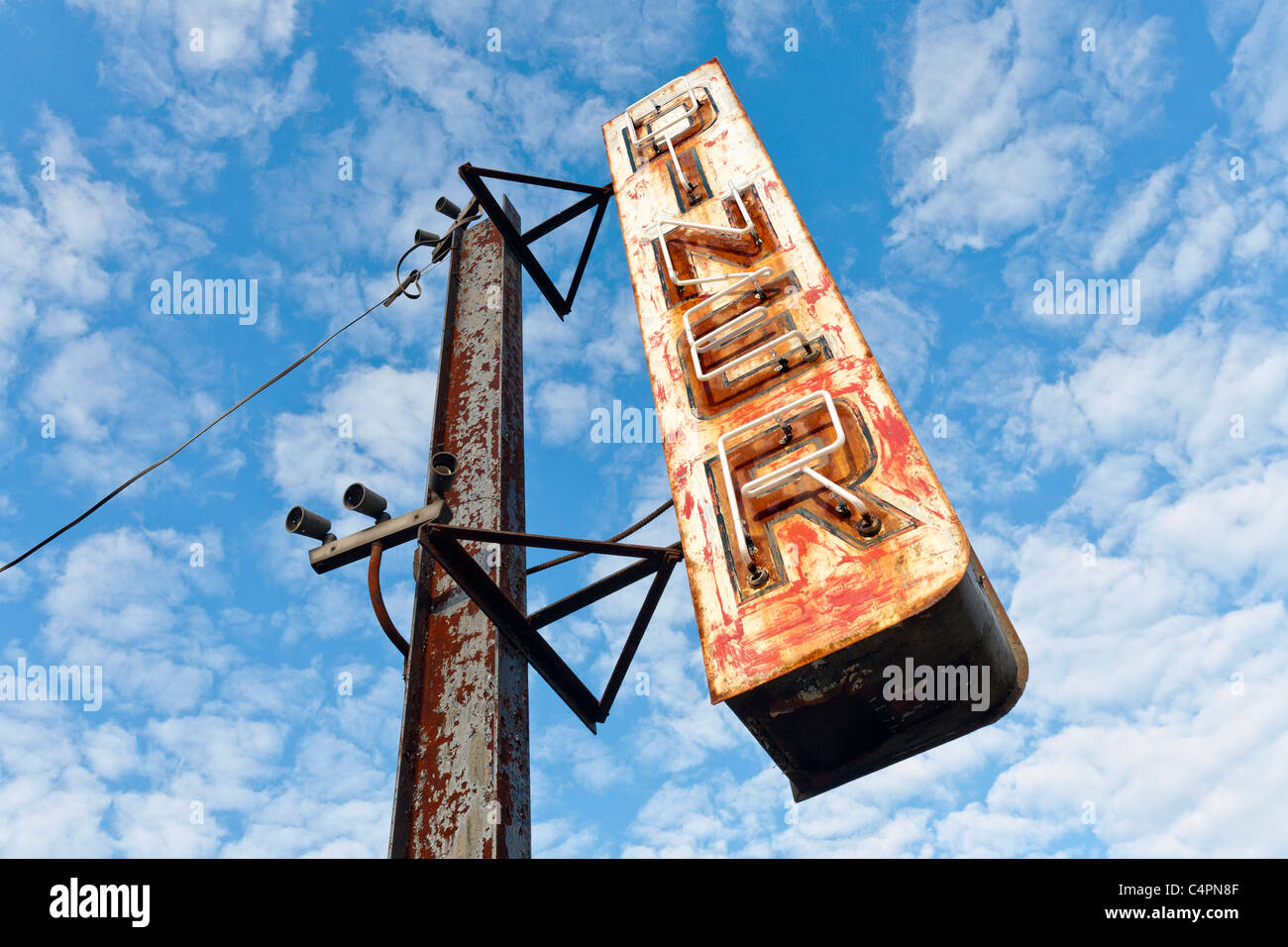 Rusted Diner Sign Stock Photo - Alamy