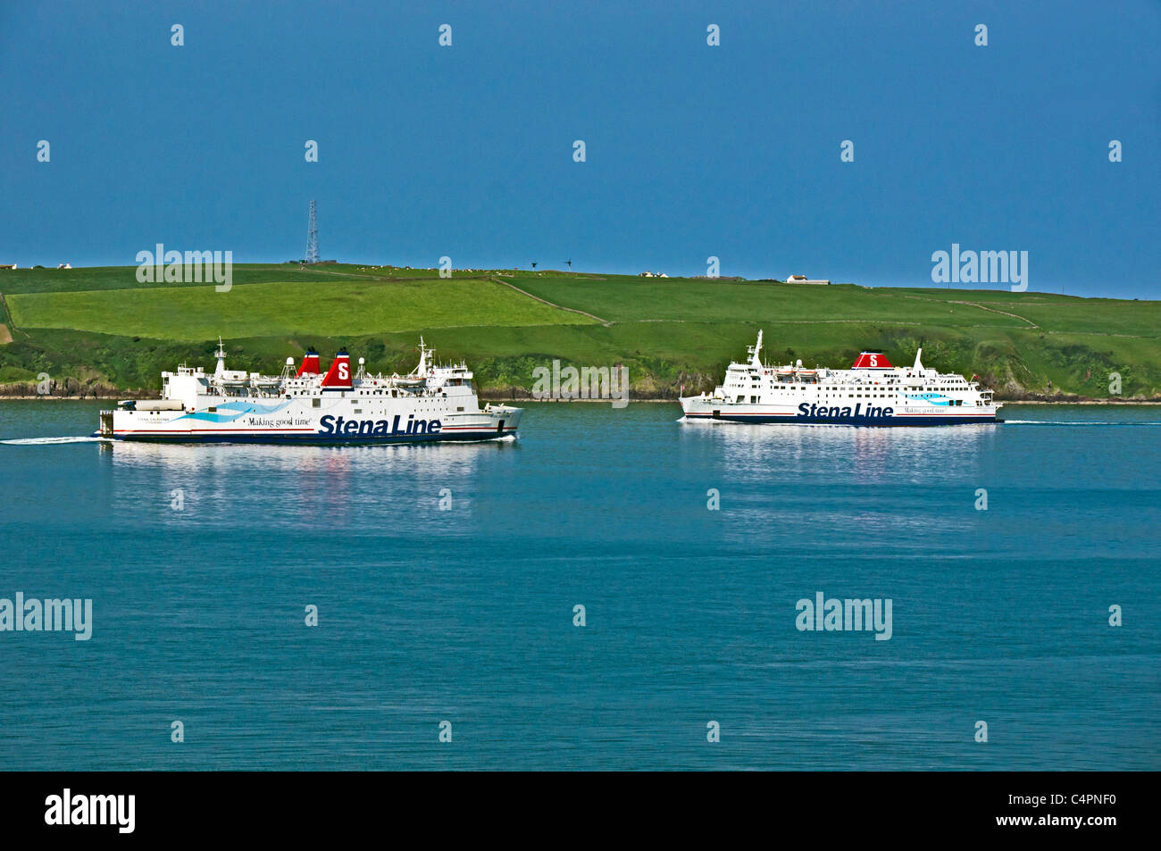 Stena Line Stena Caledonia (left) about to pass Stena Navigator in Loch ...