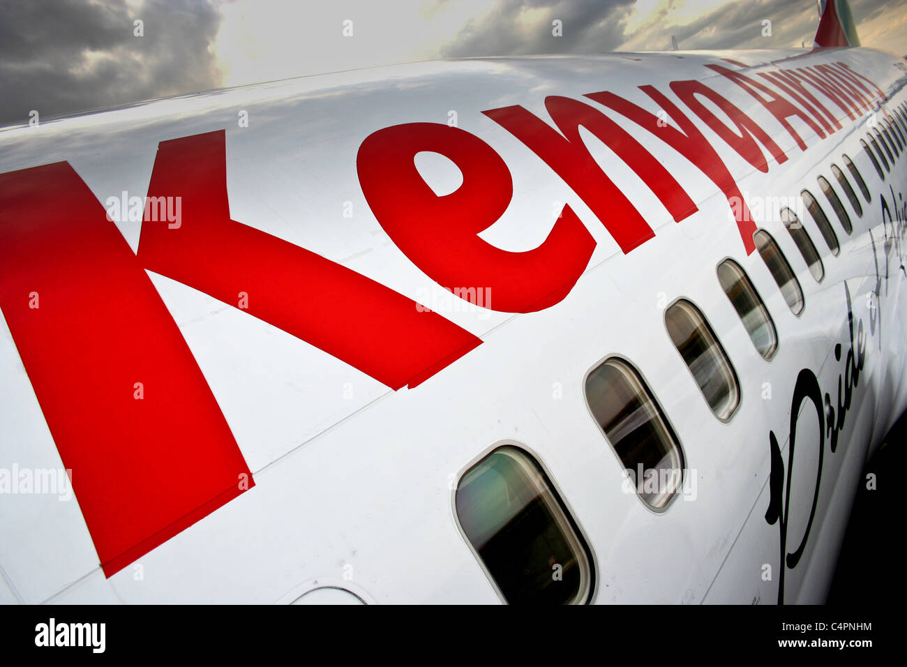 Kenya Airways plane livery logo nairobi airport Stock Photo - Alamy