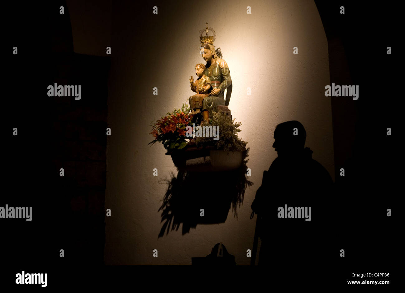 Santa Maria la Real Virgin Mary , sculpture in the church of O Cebreiro ...