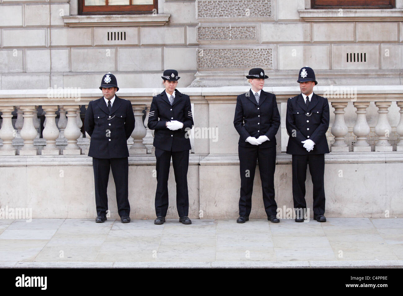 Royal Wedding 2011: Police officers in ceremonial uniform take a break ...