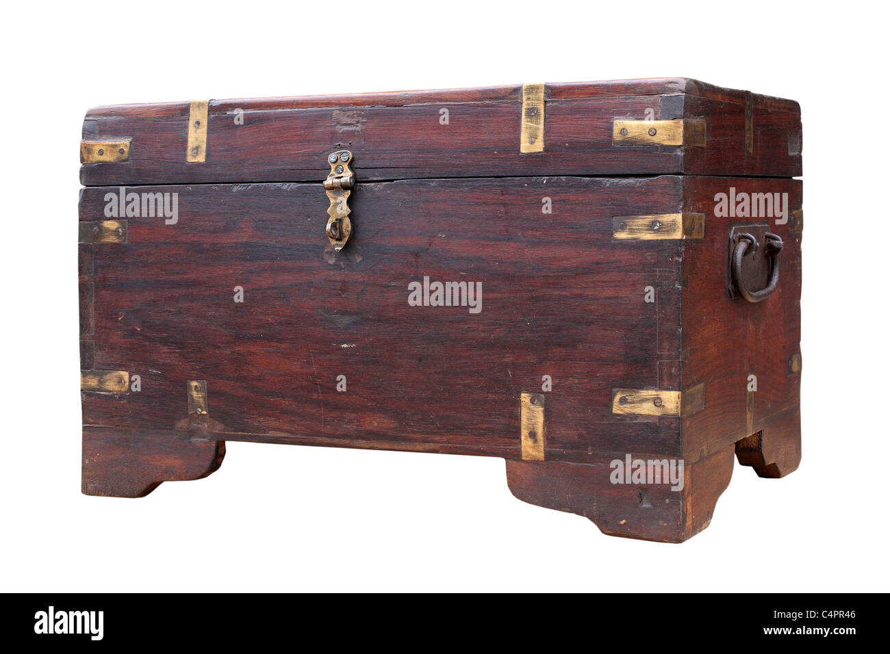 retro wooden chest box Stock Photo - Alamy