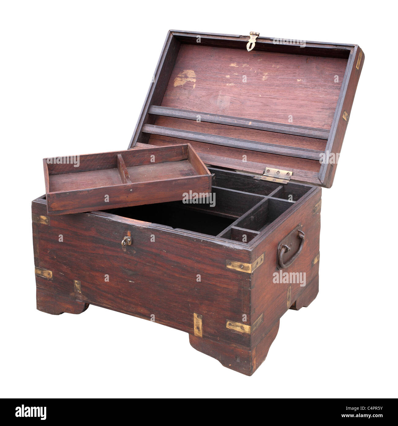 retro wooden chest box Stock Photo - Alamy