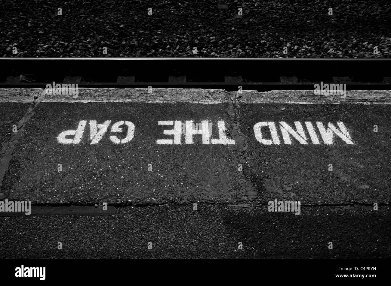 Mind Gap Sign Black And White Stock Photos Images Alamy