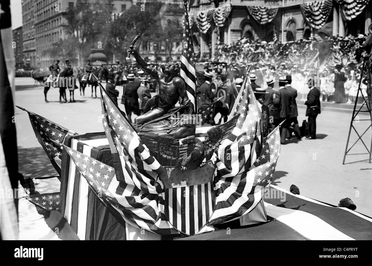 Olympic Athlete's Reception, Marathon trophy, New York. 1908 Stock ...