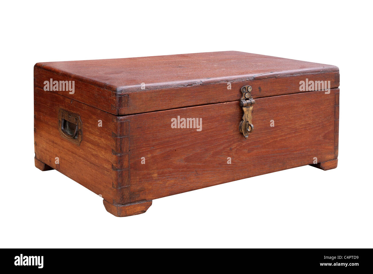 retro wooden chest box Stock Photo - Alamy