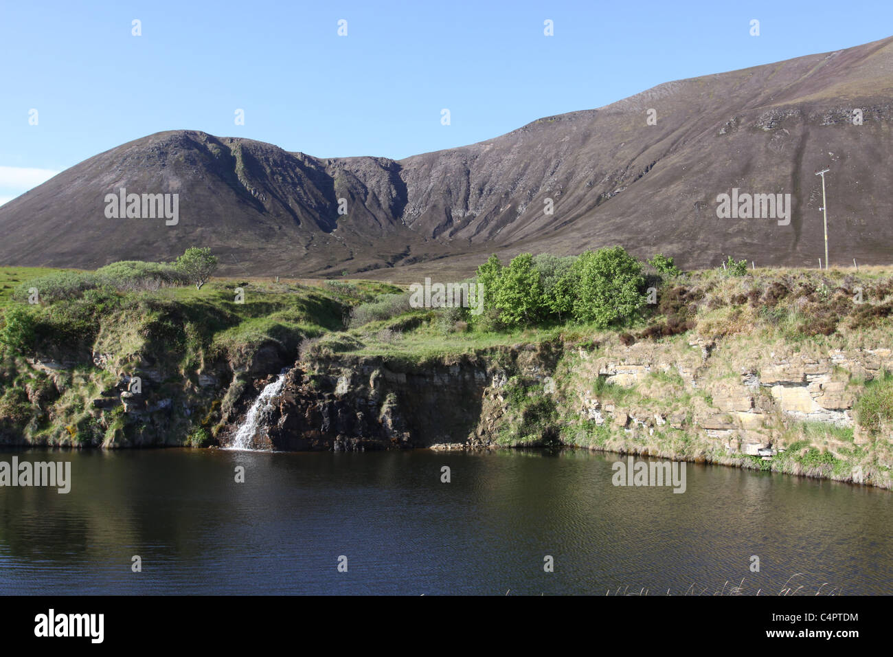 flooded quarry and Ward Hill Hoy Orkney Scotland May 2011 Stock Photo ...