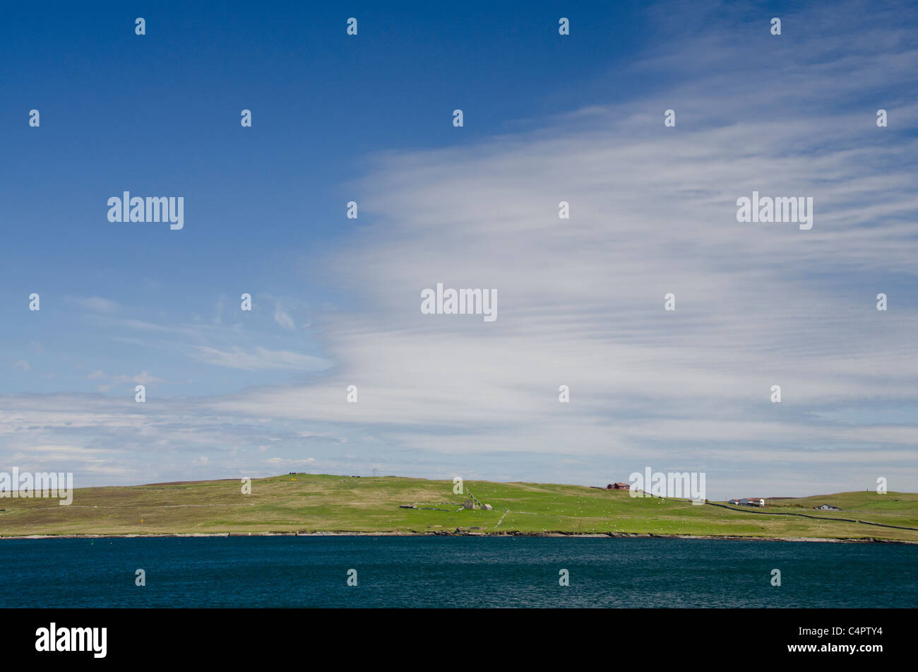 Scotland, Shetland Islands. View of the Island of Bressay from the ...