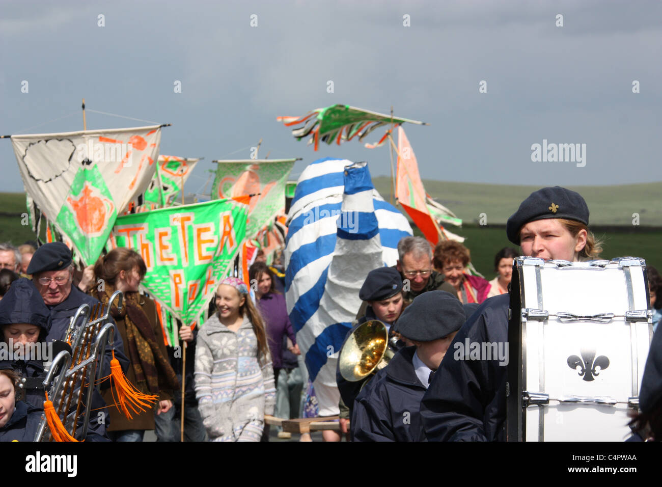 The Teapot Parade at Flash in Staffordshire Stock Photo - Alamy