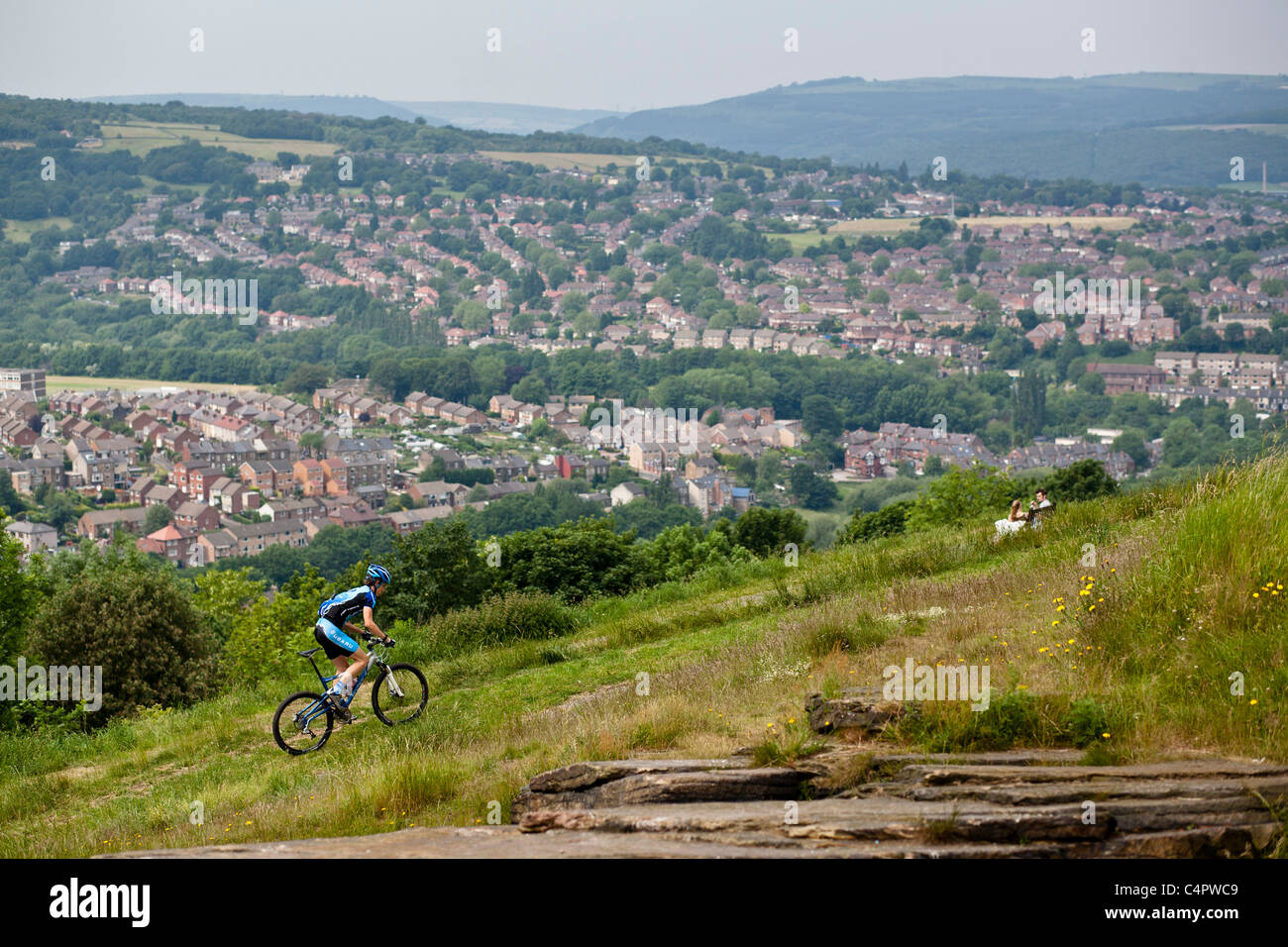 Mountain Bike rider at Wharncliffe in Sheffield Stock Photo - Alamy