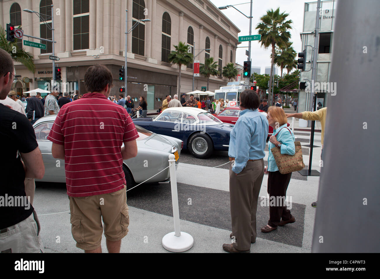 A crowd and car scene at the 2011 Rodeo Drive Concours D'elegance Stock ...