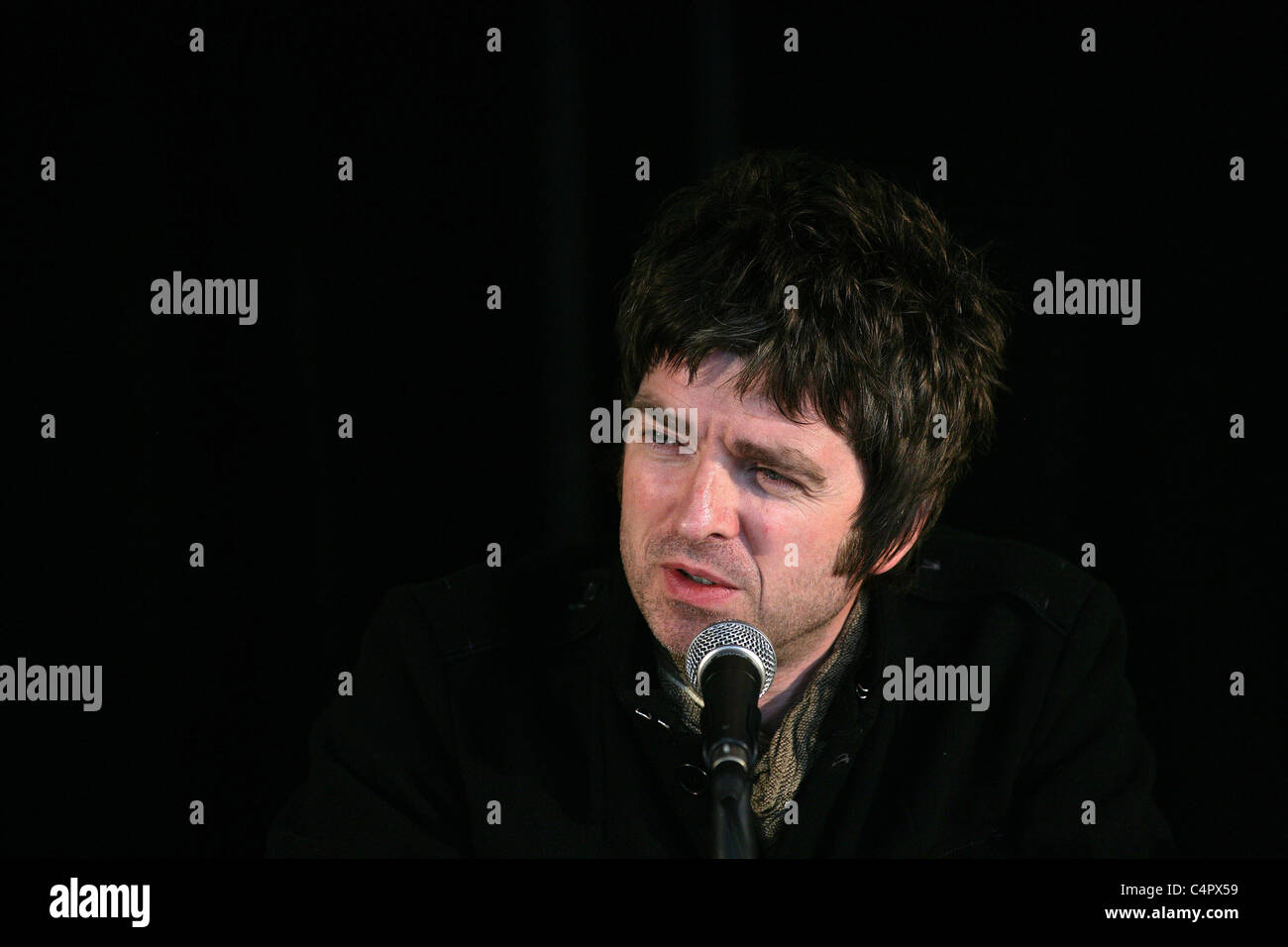 Noel Gallagher speaks during a press conference at Slane Castle, Slane ...