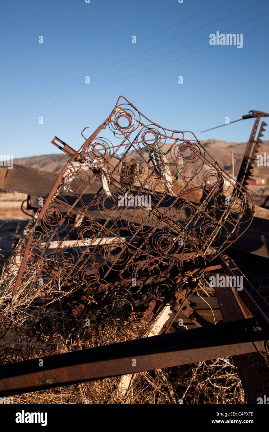 old junk in a field Stock Photo - Alamy