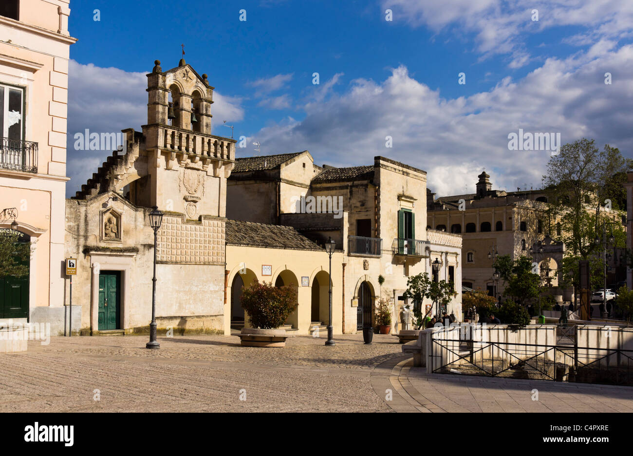 Italy - the main Piazza Vittorio Veneto, town square of Matera and ...