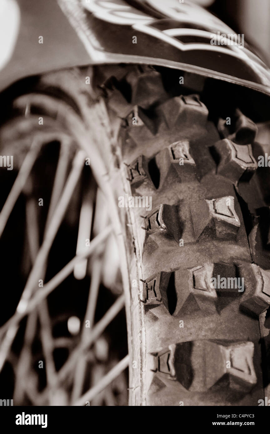 Artistic close-up of a racing bike tire tread Sepia toned Stock Photo ...