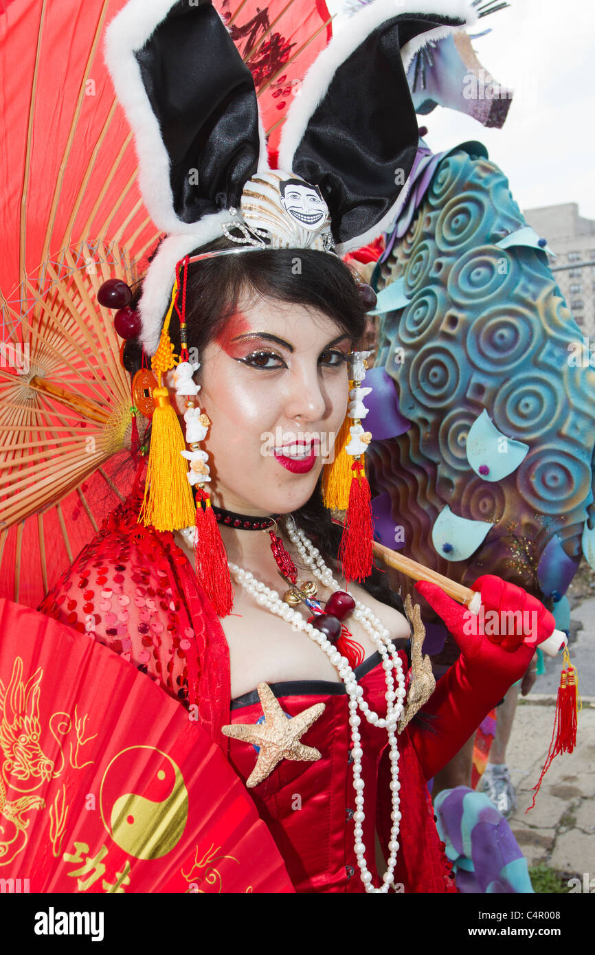 Chinese mermaid in the 2011 Mermaid Parade at Coney Island in Brooklyn ...