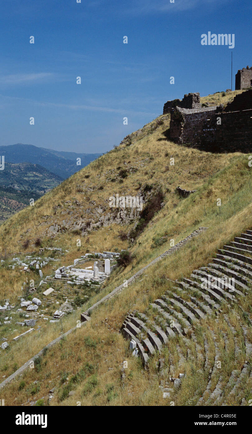 Temple of Dionysus (2C BC), Theater (3C BC), Pergamum, Bergama, Turkey ...