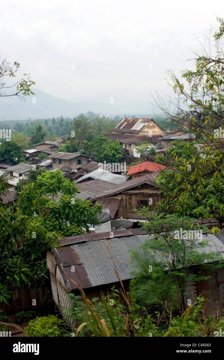 A scenic view from above of the city of Luang Prabang, Laos Stock Photo ...