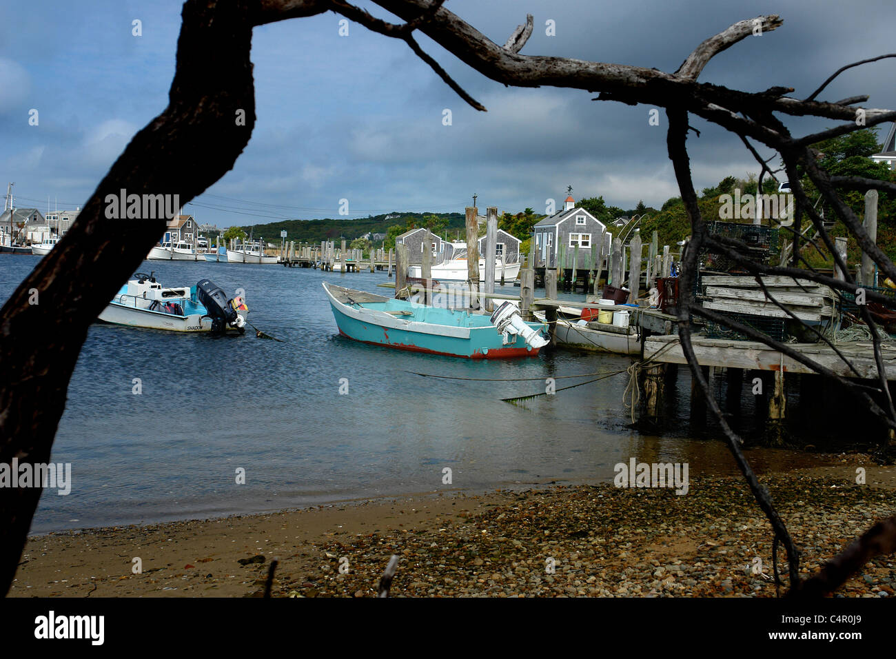 Boat at Menemsha Stock Photo - Alamy