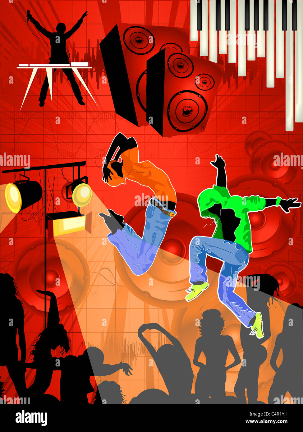 Dance party layout, abstract art Stock Photo - Alamy