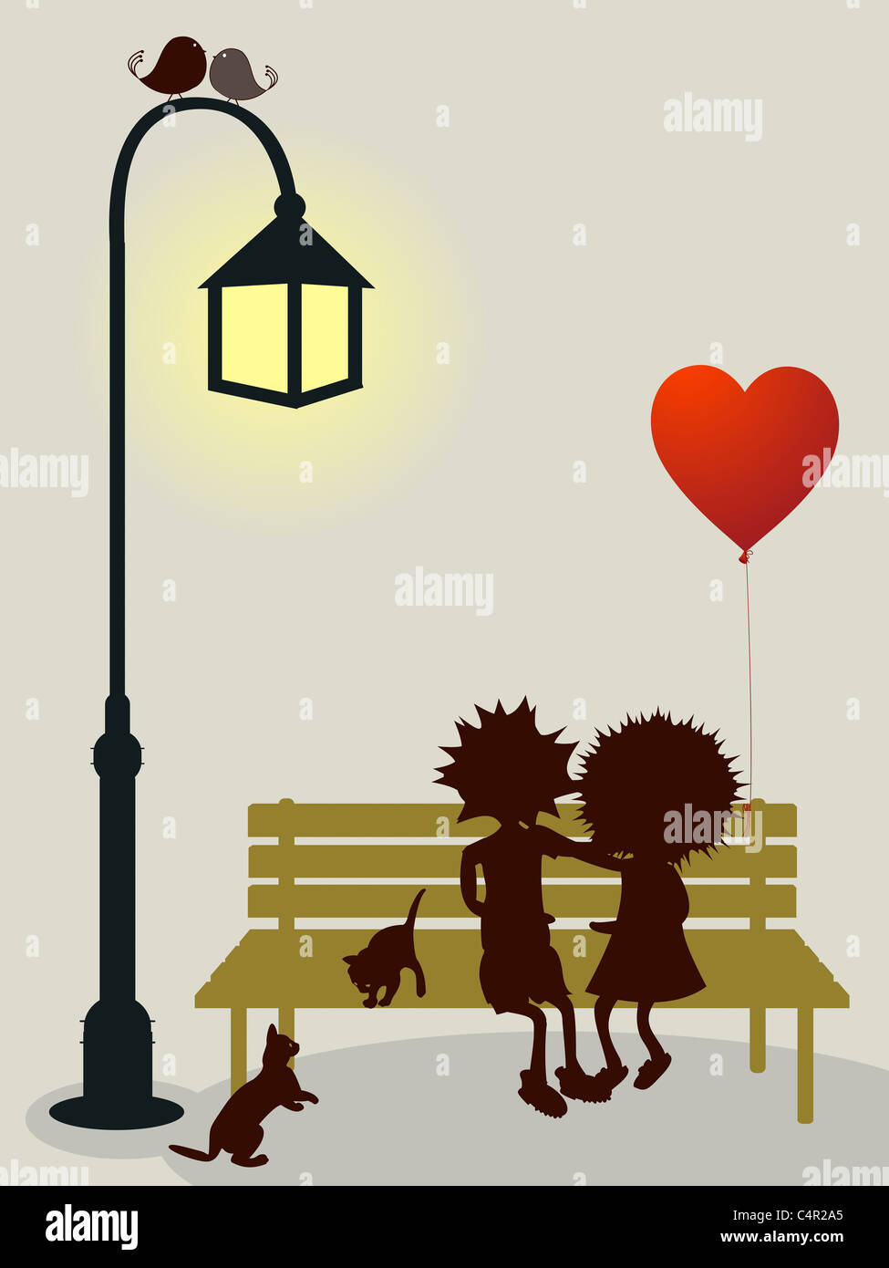 Conceptual love card, graphic illustration Stock Photo - Alamy