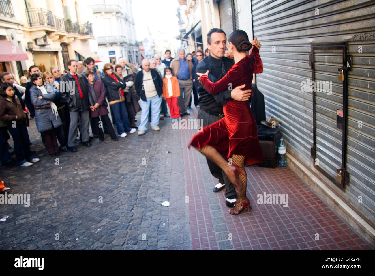 Performing a tango at San Telmo market, Buenos Aires, Argentina Stock ...